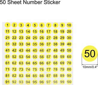 Unique Bargains Number Stickers, 1-100 Round Number Labels Vinyl Sticker for Sorting - ShopStyle ...