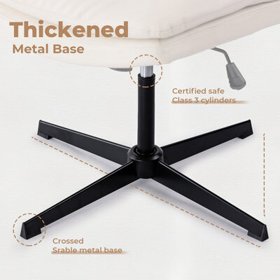 Latitude Run Large Size Armless Home Office Desk Chair Vanity Chair No ...