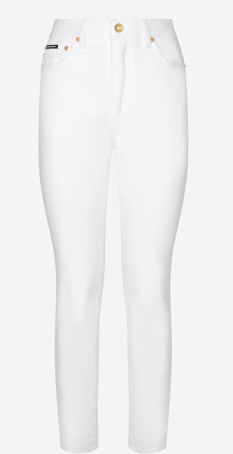Dolce & Gabbana White denim Audrey jeans - ShopStyle
