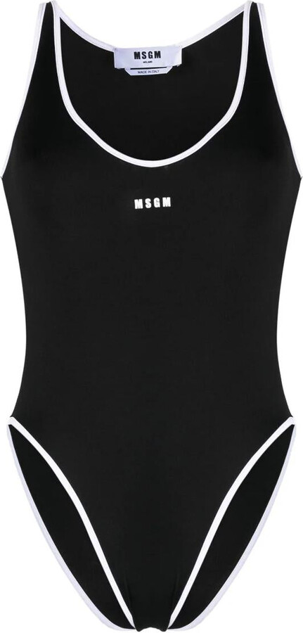 MSGM logo-print one-piece swimsuit - ShopStyle