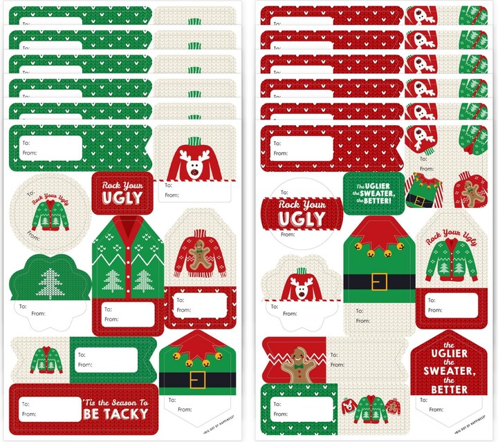 Big Dot Of Happiness Ugly Sweater Holiday & Christmas Party Gift Tag ...