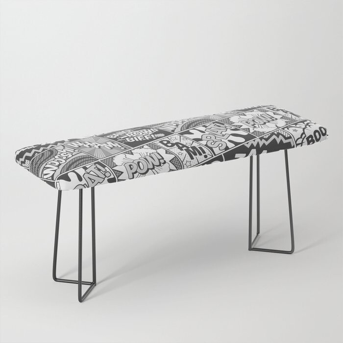 Society6 Black and White Modern Comic Book Superhero Pattern Color ...