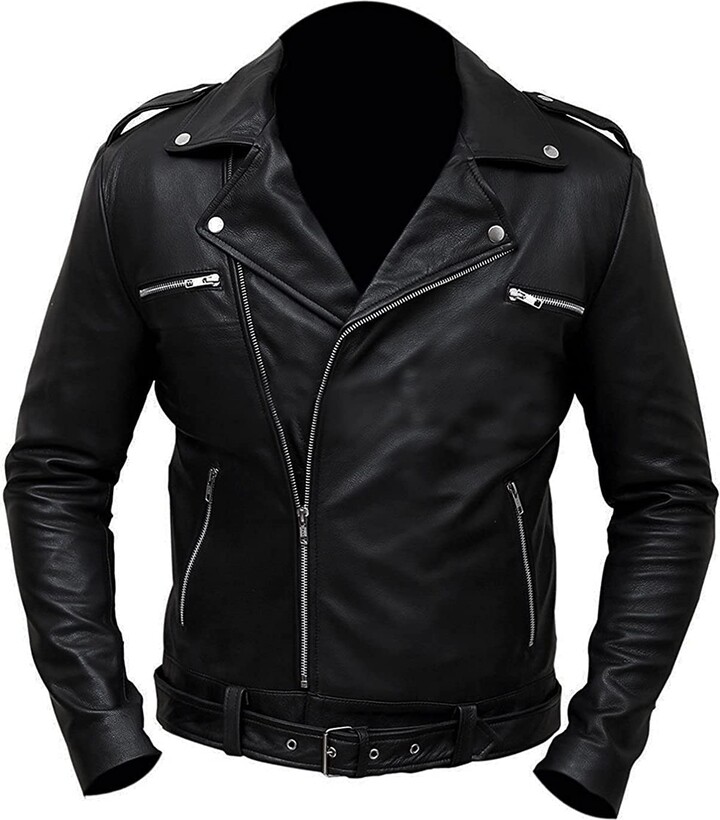 Garderobe Black Motorcycle Jacket for Mens - S7 Jeffrey Dean Morgan ...