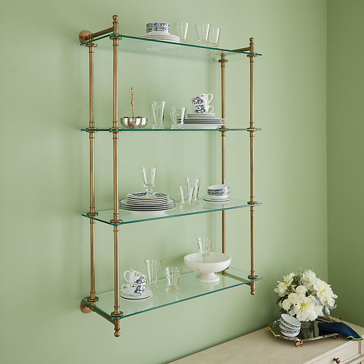 Ballard Designs Marloe Shelf - Glass Shelves - ShopStyle Bar Carts ...