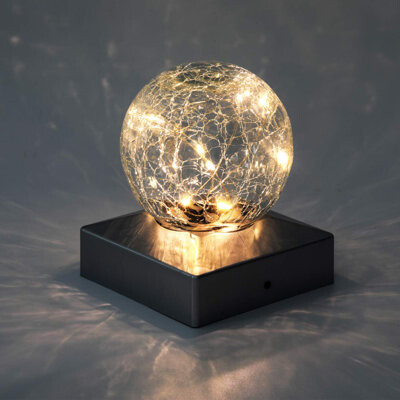 ALHAMBRA Nickel Low Voltage Solar Integrated LED Fence Post Cap Light ...