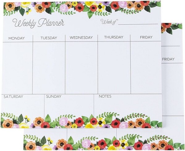 Paper Junkie Weekly Planner Pads - Pack of 2, Perfect for to Do Lists ...