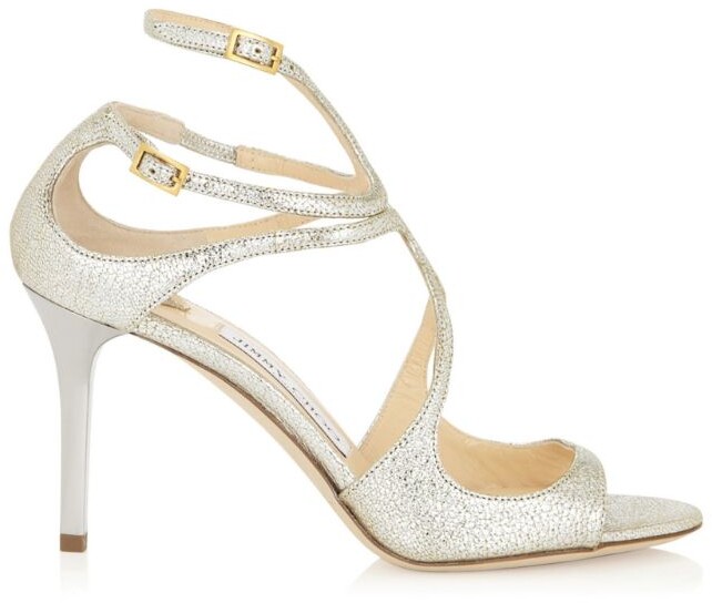 Jimmy Choo Ivette 85 Metallic Sandals - ShopStyle