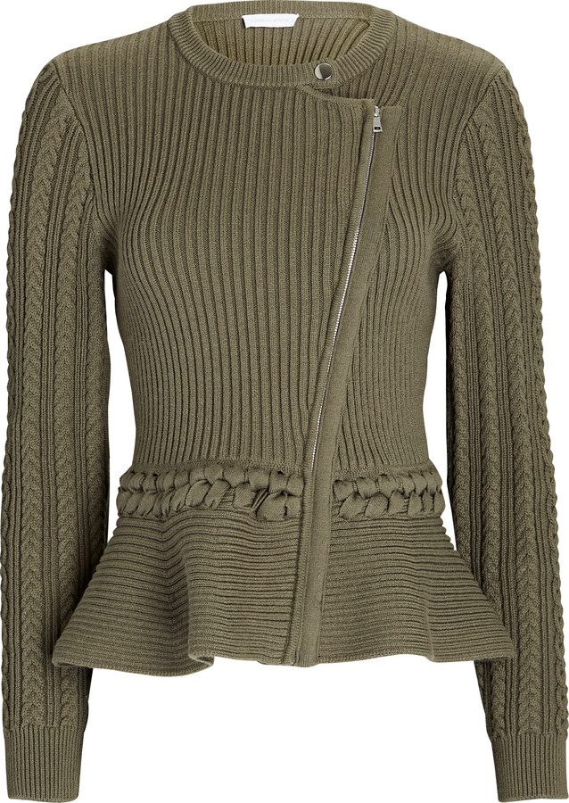 Jonathan Simkhai Andi Ribbed Cotton-Wool Peplum Jacket - ShopStyle