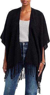 Echo Fringed Boucle Ruana - ShopStyle Scarves & Wraps