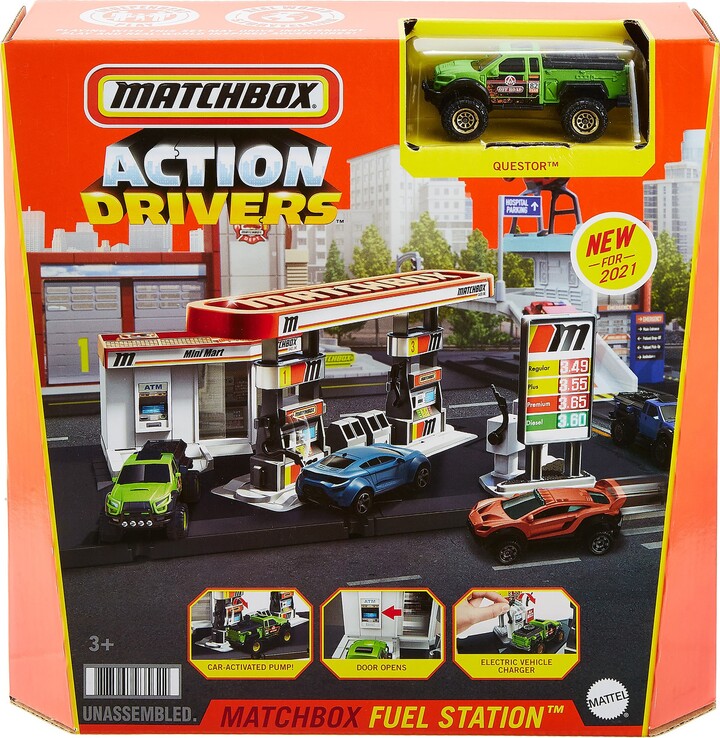 Mattel Matchbox Action Drivers Matchbox Fuel Station Playset ...
