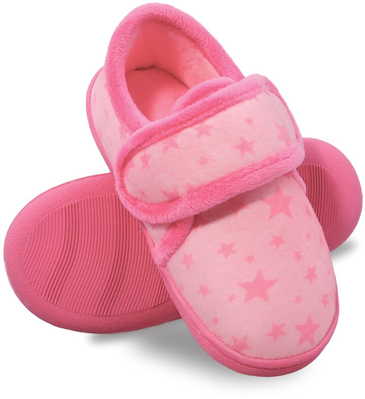 festooning pink girls slippers indoor shoes for little girls winter ...
