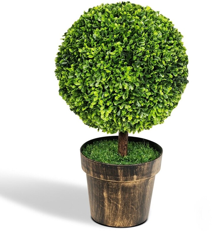 2 PCS 24" Artificial Boxwood Topiary Ball Tree - Pictured - ShopStyle Decor