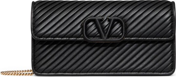 Valentino Garavani Leather Vlogo Signature Chain Wallet - ShopStyle