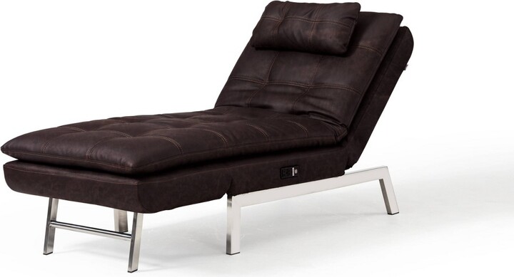 Alejandra Convertible Futon Sleeper Chaise Java - Relax-A-Lounger ...