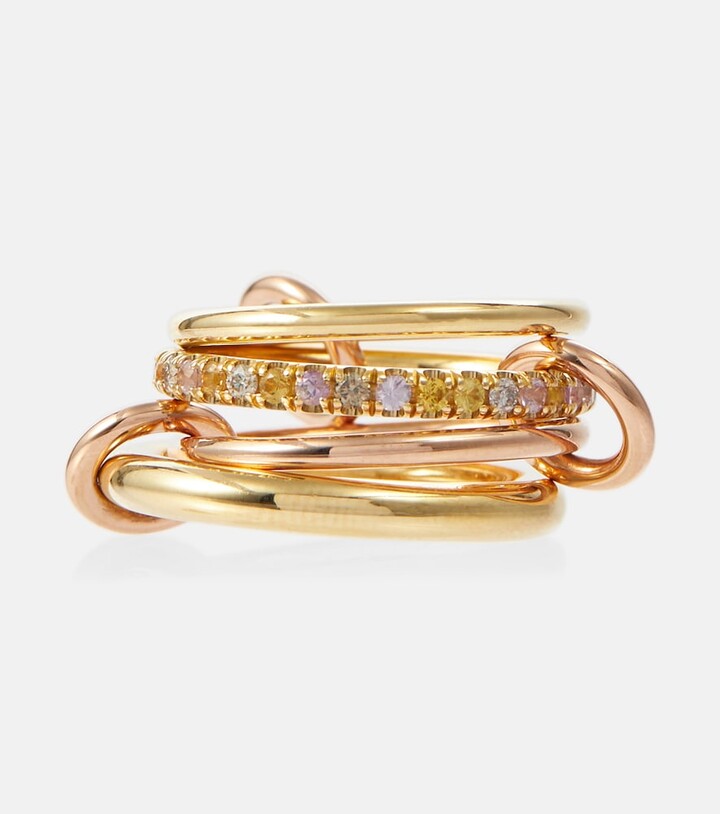 Spinelli Kilcollin Nimbus 18kt gold and rose gold linked rings with ...