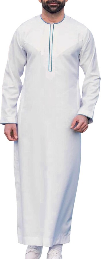 MODSGUE Thobe Men's Islamic Islamic Kaftan Ethnic Dressing Gown Muslim ...
