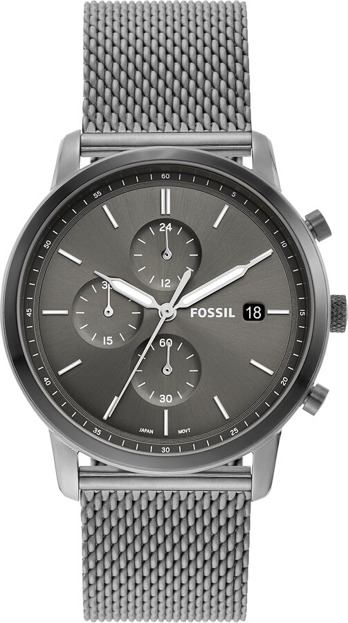 Fossil Men's Minimalist Quartz Stainless Steel Mesh Chronograph Watch ...
