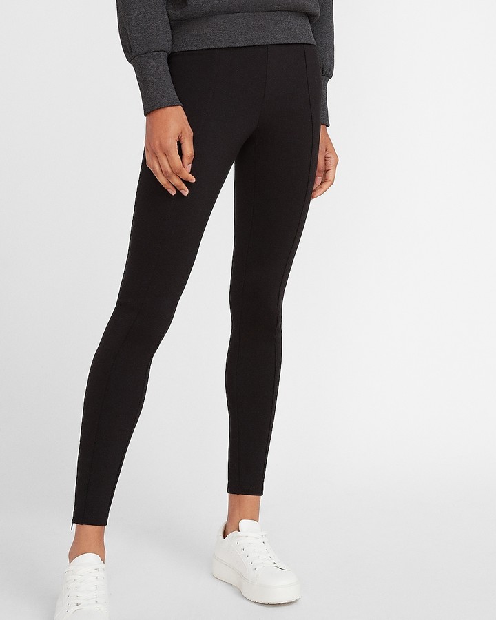 Express High Waisted Front Seam Zip Hem Leggings Shopstyle