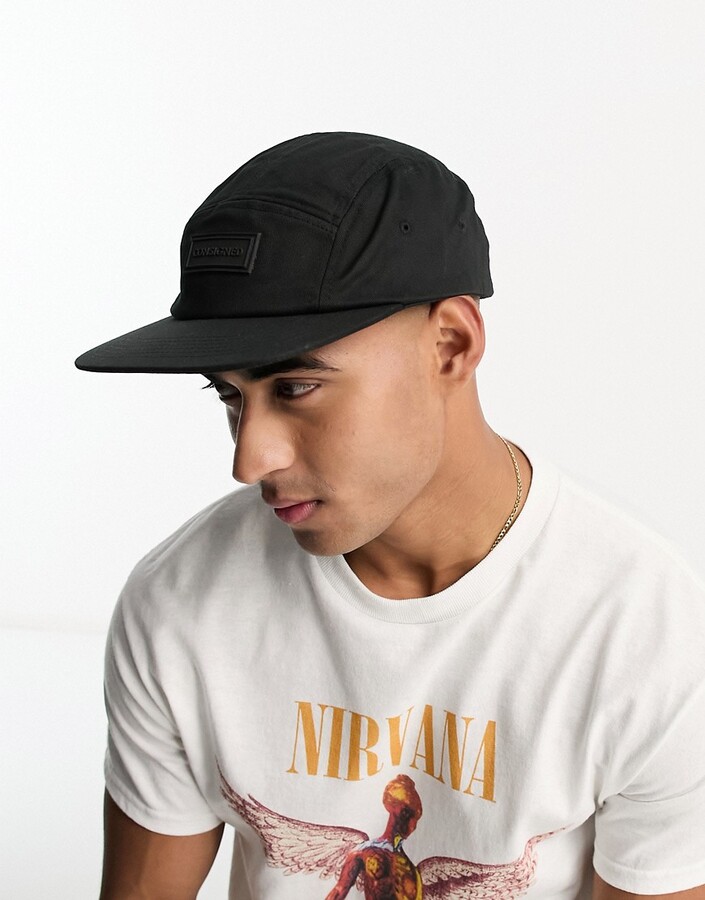 Consigned 5 panel logo cap in black - ShopStyle Hats