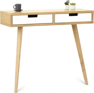 Etsy Narrow Wood Console Table With White Drawers in Modern ...