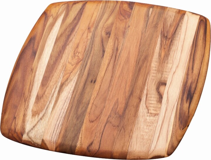 TeakHaus Elegant Collection Teak Wood Edge Grain Gently Rounded 12 Inch ...