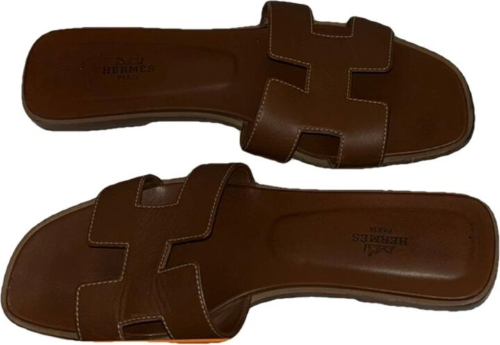 Hermes Leather sandals - ShopStyle