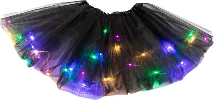 DeHolifer Women 3 Layer Mesh Tulle Tutu Skirt Carnevale Princess Skirts ...