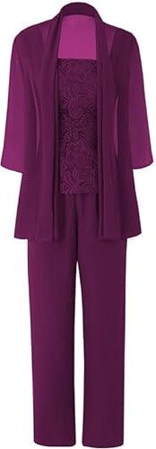 Aibilye Mother of the Bride Trouser Suit for Wedding Women's 3-Piece ...