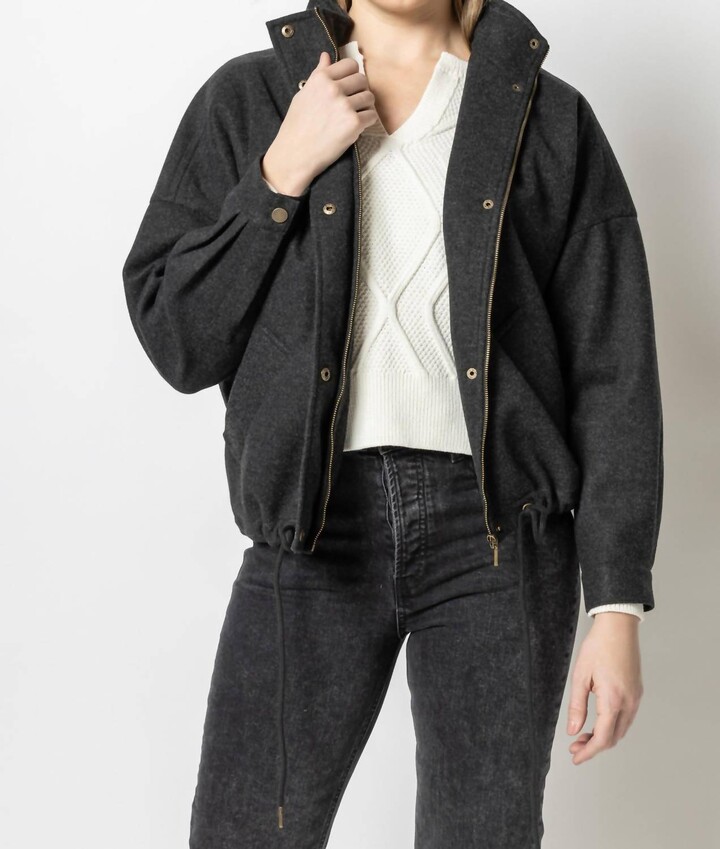 Lilla P Drop Shoulder Jacket In Charcoal - ShopStyle