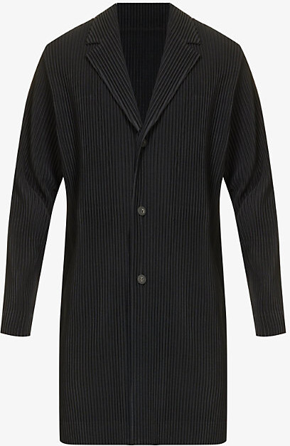 Homme Plissé Issey Miyake Mens Black Basic Pleated Regular-fit Knitted ...