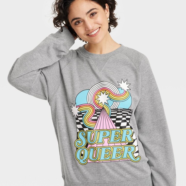 Project Heart Pride Adult Ash + Chess 'Super Queer' Sweatshirt ...