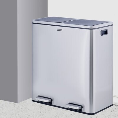 Superio Dual Garbage and Separate Recycling Bin Sleek Minimalism Modern ...