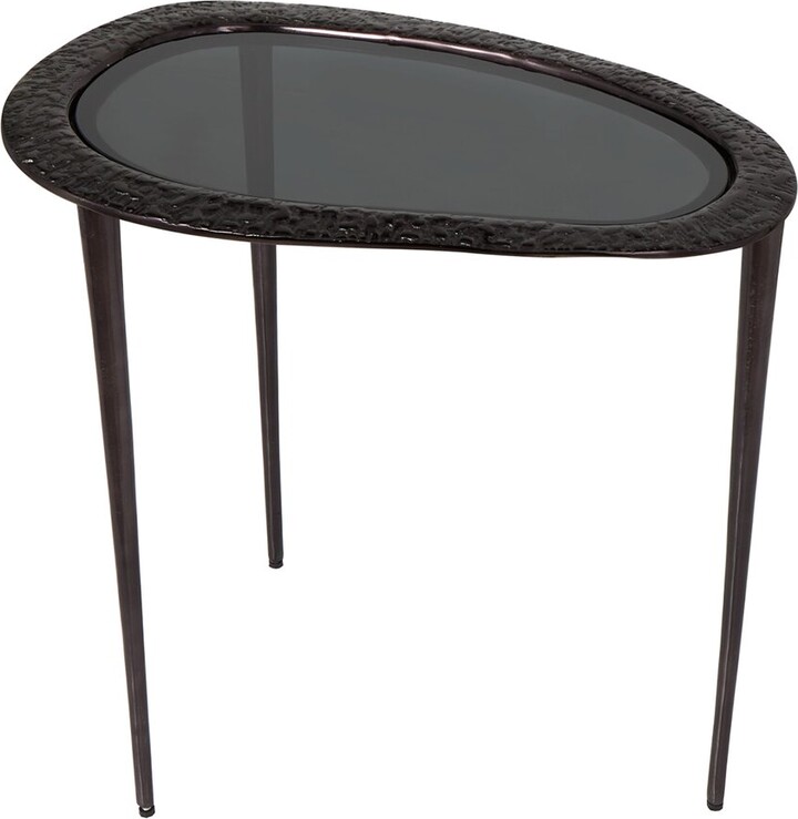 Peyton Lane Abstract Oval Shaped Accent Table With Shaded Glass Top ...