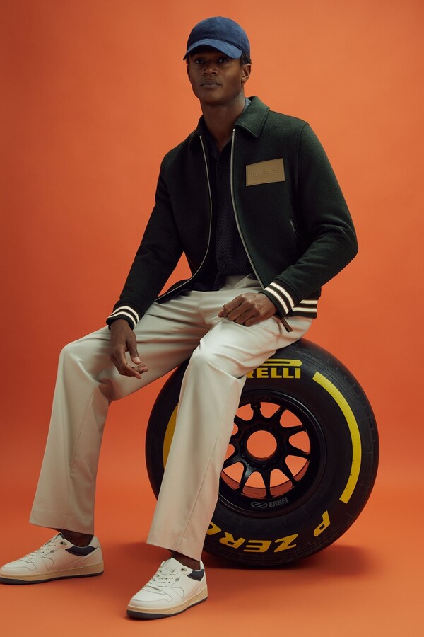 Reiss McLaren x McLaren F1 Team McLaren F1 Wool Blend Leather Patch Varsity Bomber Jacket ...