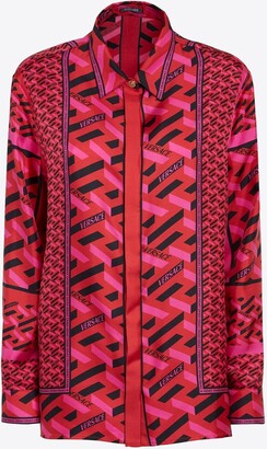 Versace La Greca silk shirt - ShopStyle Tops