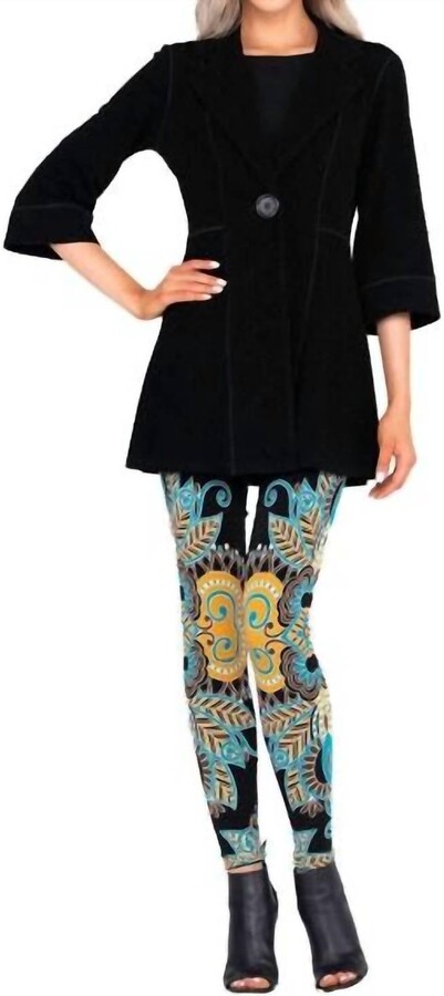 eva varro 3/4 Sleeve Empire One Button Updated Lined Jacket In Black ...