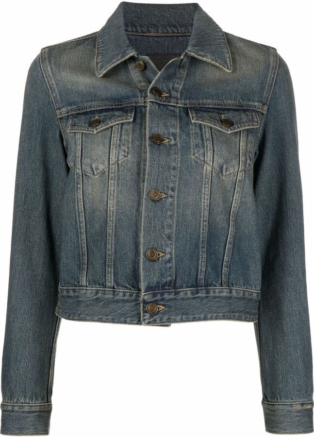Saint Laurent Faded Denim Jacket - ShopStyle