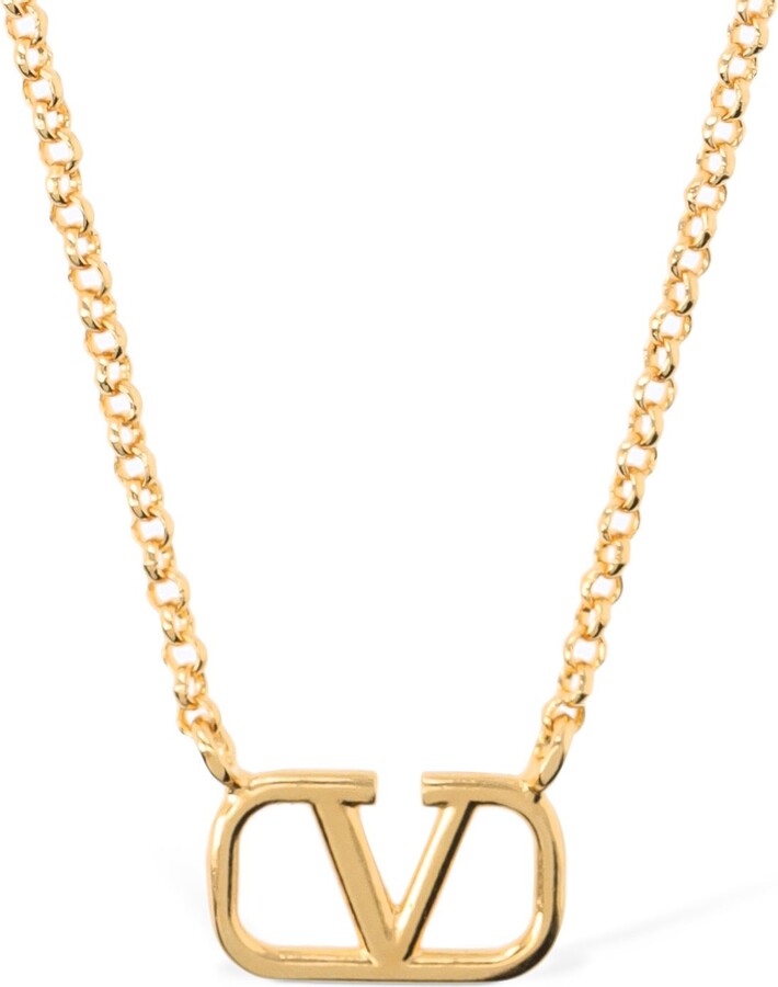 Valentino Garavani V logo signature long chain necklace - ShopStyle