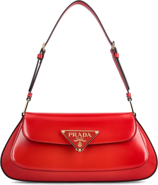Prada Logo-Plaque Shoulder Bag - ShopStyle