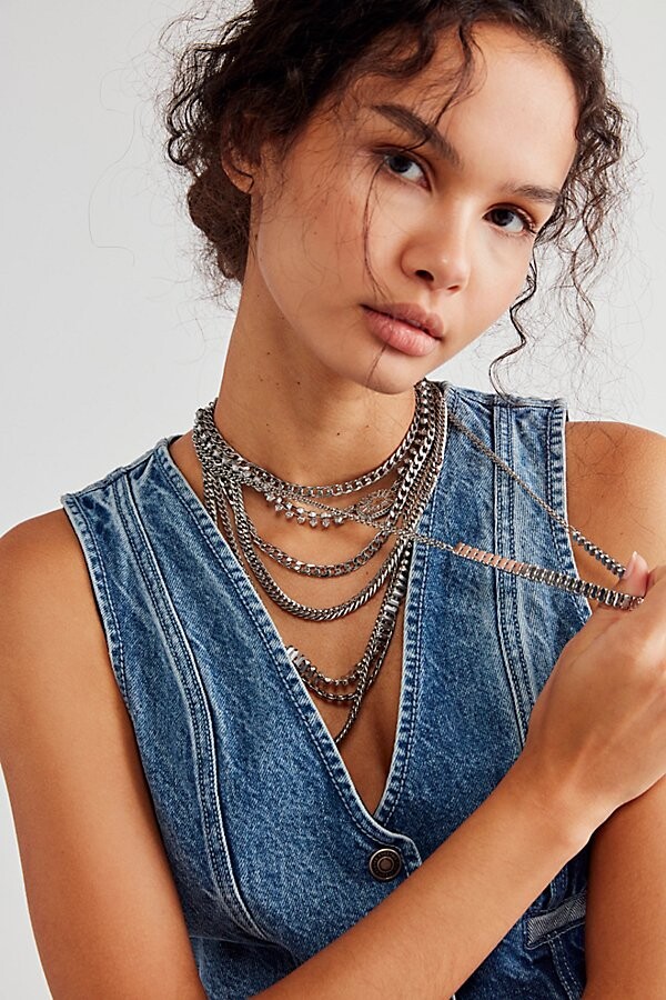 Free People The Pistols Stacked Chain Choker - ShopStyle Necklaces