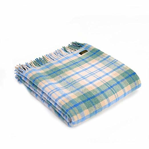 Tweedmill - Cottage Blue & Navy Ascot Pure New Wool Picnic Rug - Blue ...