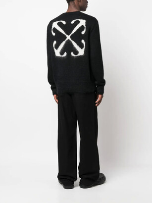 Off-White intarsia Arrow jumper - ShopStyle Crewneck Sweaters