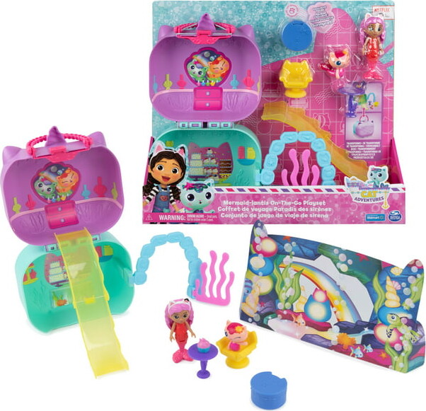 Gabby's Dollhouse Gabby’s Dollhouse, Mermaid-lantis On-The-Go Playset ...