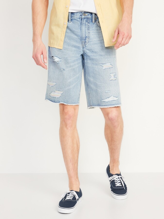 Old Navy Original Loose Non-Stretch Rainbow Cut-Off Jean Shorts for Men ...