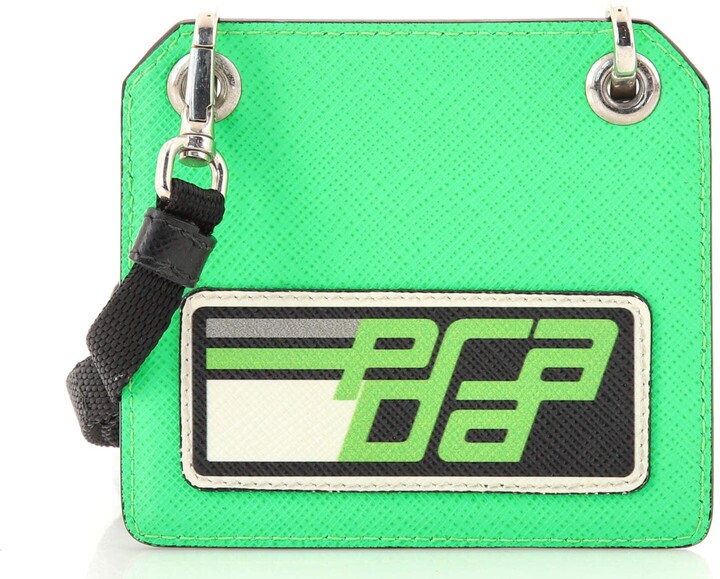 Prada Logo Patch Lanyard ID Holder Saffiano Leather - ShopStyle