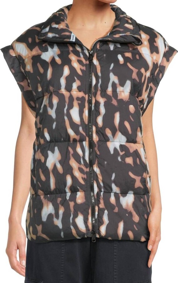Free People Printed In A Bubble Puffer Vest In Tortoise Shell - ShopStyle