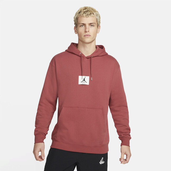 Jordan Men's Flight Fleece Pullover Hoodie in Red - ShopStyle