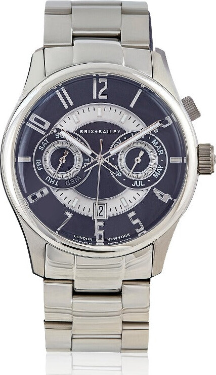 Brix+Bailey The Brix + Bailey Navy Blue Heyes Chronograph Automatic ...