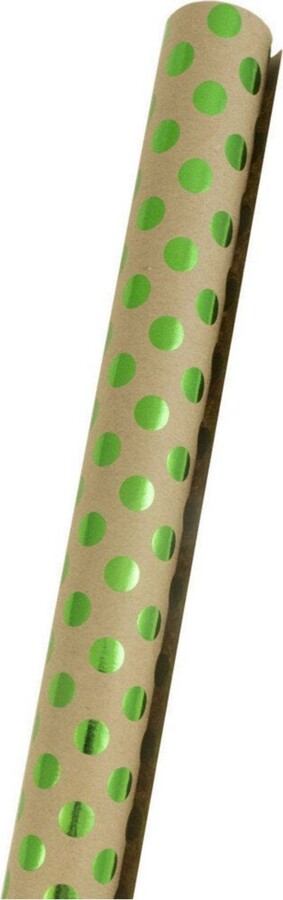 Jam Paper GiFoot Wrap - Kraft Wrapping Paper - 50 Square Foot Total - Foil Polka Dots On Kraft ...