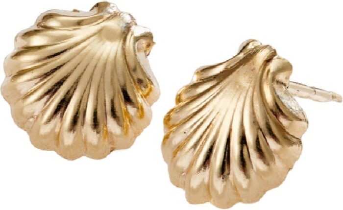 Posh Totty Designs Gold Shell Stud Earrings - ShopStyle